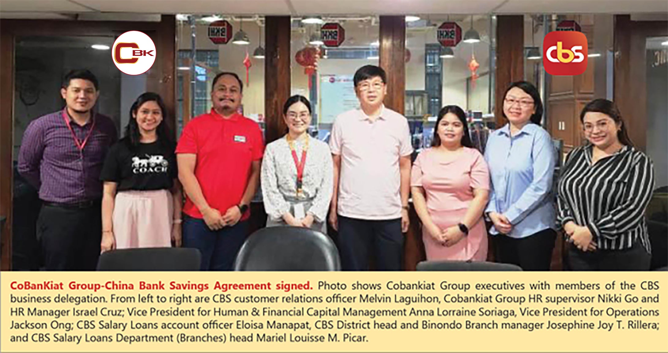 Co Ban Kiat Hardware, Inc. and CBS China Bank Savings Partner for Fina ...