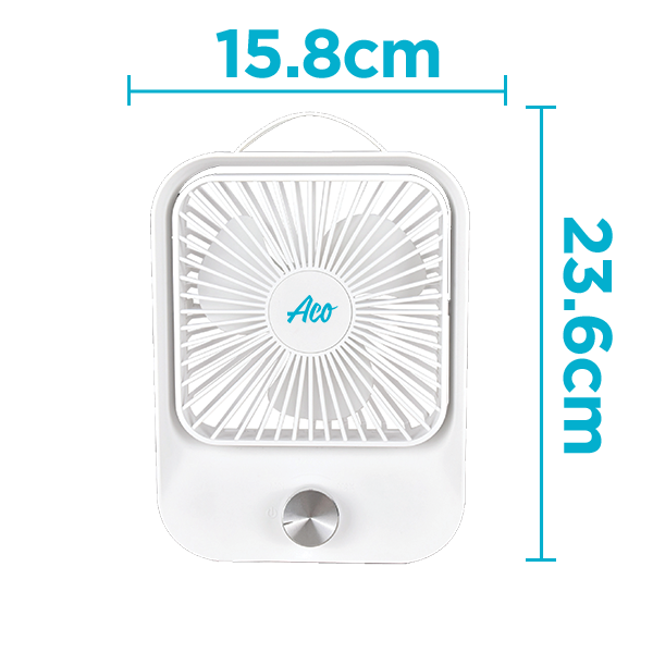 RECHARGEABLE STEPLESS SPEED CONTROL MINI TABLE FAN 2400mAh WHITE - CBK ...